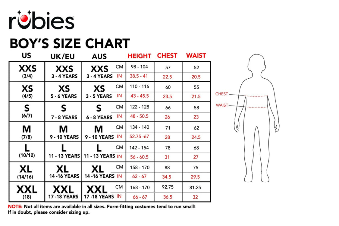 Size Charts – Rubies II LLC.