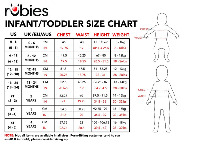 Size Charts – Rubies II LLC.